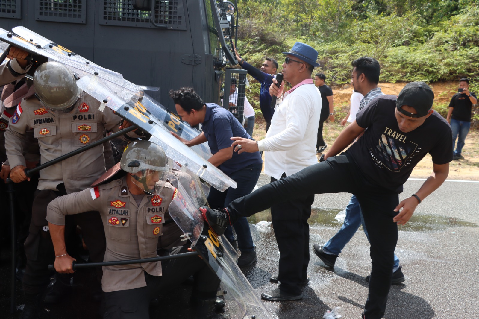 Amankan Pilkada Serentak 2024, Polres Bintan Dan Batalyon Brimob Latihan Sistim Pengamanan Kota.