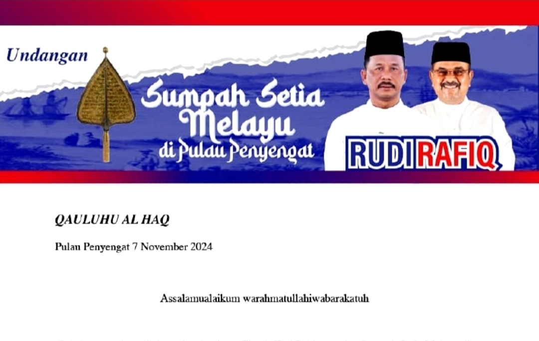 Sumpah Setia Melayu Keturunan Raja Penyengat Bersama Rudi-Rafiq, Tak ...